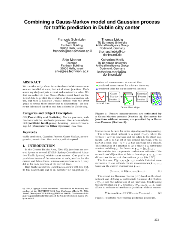 (PDF) Combining a Gauss-Markov model and Gaussian process for traffic prediction in Dublin city ...