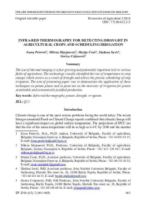 (PDF) Infra-red thermography for detecting drought in agricultural ...