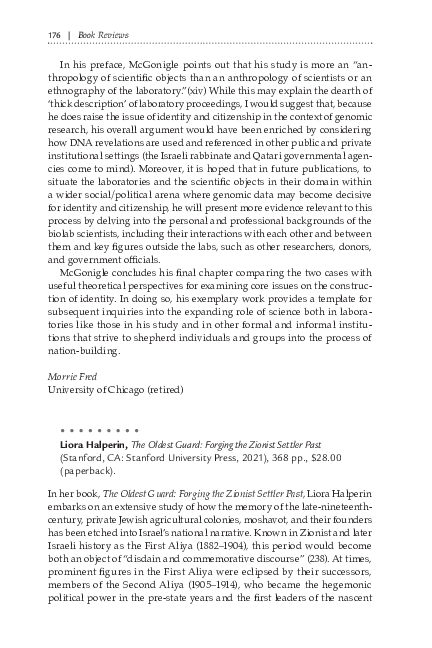 (PDF) The Oldest Guard: Forging the Zionist Settler Past - by Liora ...