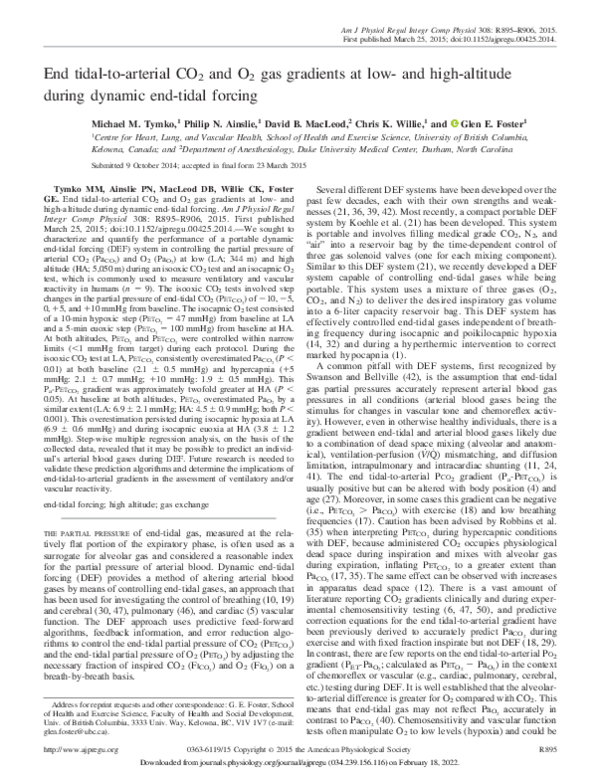(PDF) End-tidal-to-arterial CO2 and O2 gas gradients at low- and high ...