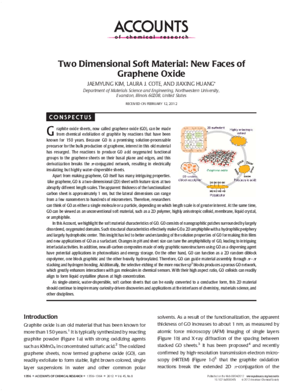 (PDF) Two Dimensional Soft Material: New Faces of Graphene Oxide