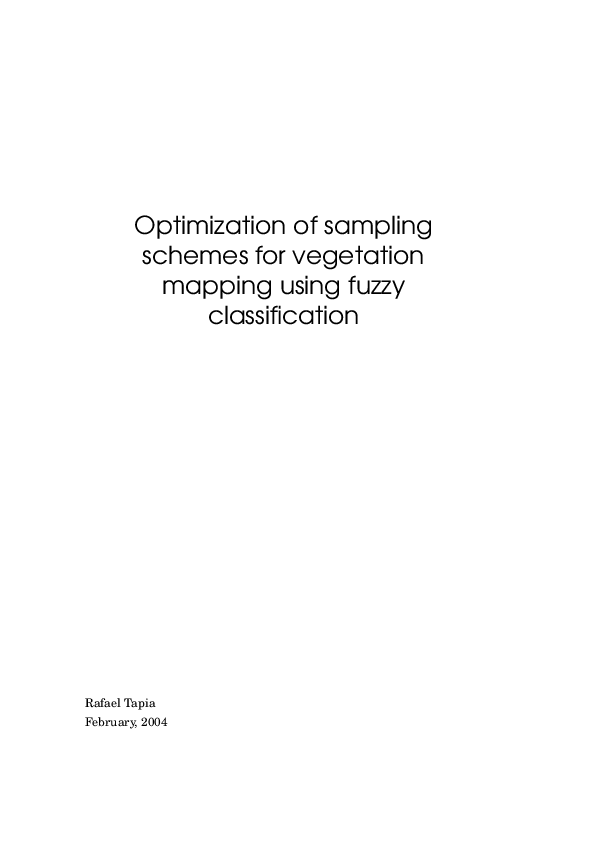 Pdf Optimization Of Sampling Schemes For Vegetation Mapping Using Fuzzy Classification