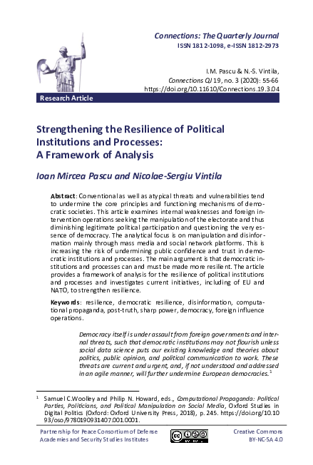 (PDF) Strengthening the Resilience of Political Institutions and ...