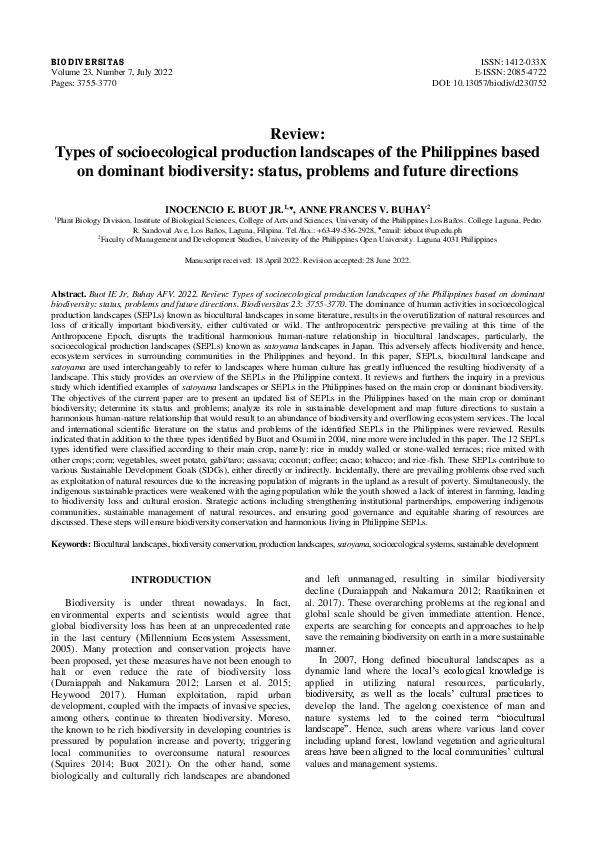 (PDF) Review: Types of socioecological production landscapes of the ...