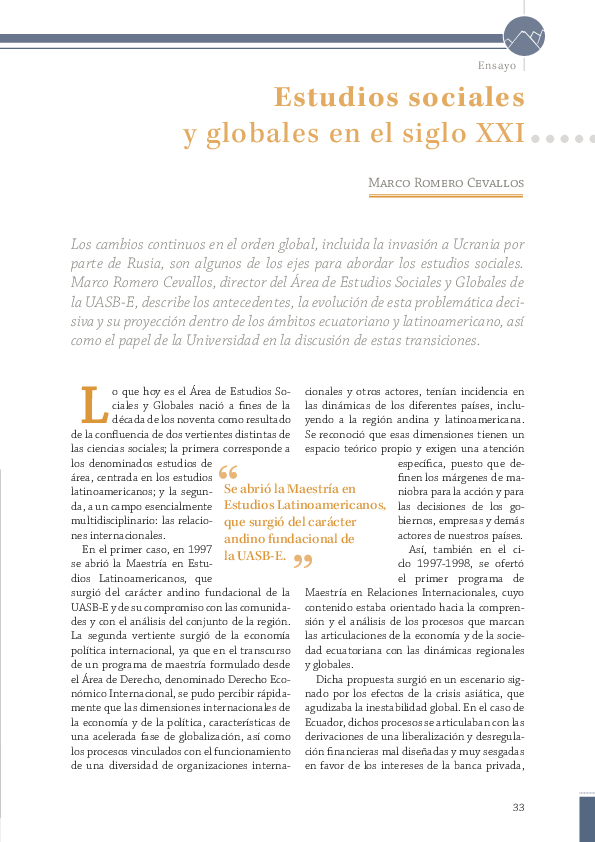 (PDF) Estudios sociales y globales en el siglo XXI