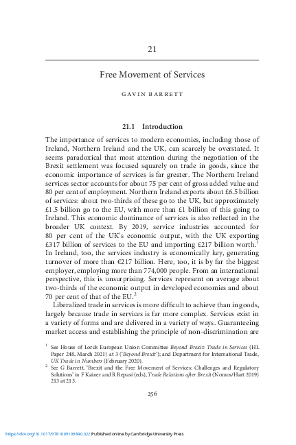 (PDF) Free Movement of Services | Gavin Barrett - Academia.edu