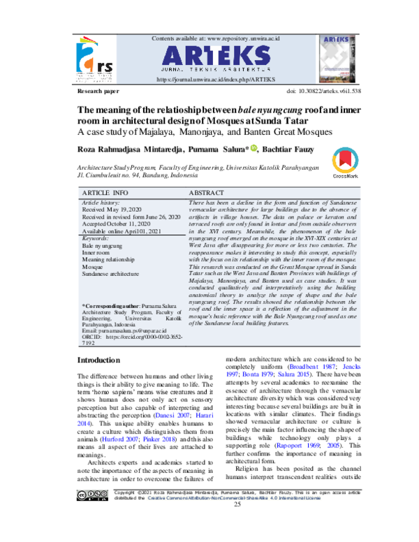(PDF) The meaning of the relationship between bale nyungcung roof and ...