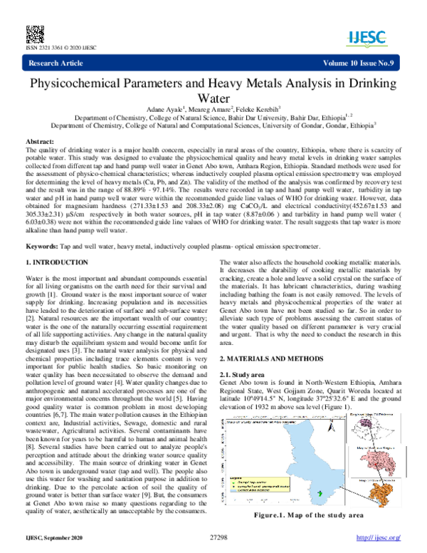 (PDF) Physicochemical Parameters and Heavy Metals Analysis in Drinking ...