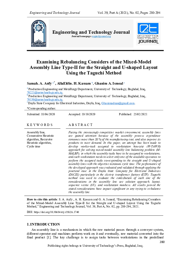 Examining Rebalancing Considers Of The Mixed Model Assembly Line Type Ii For The Straight And U