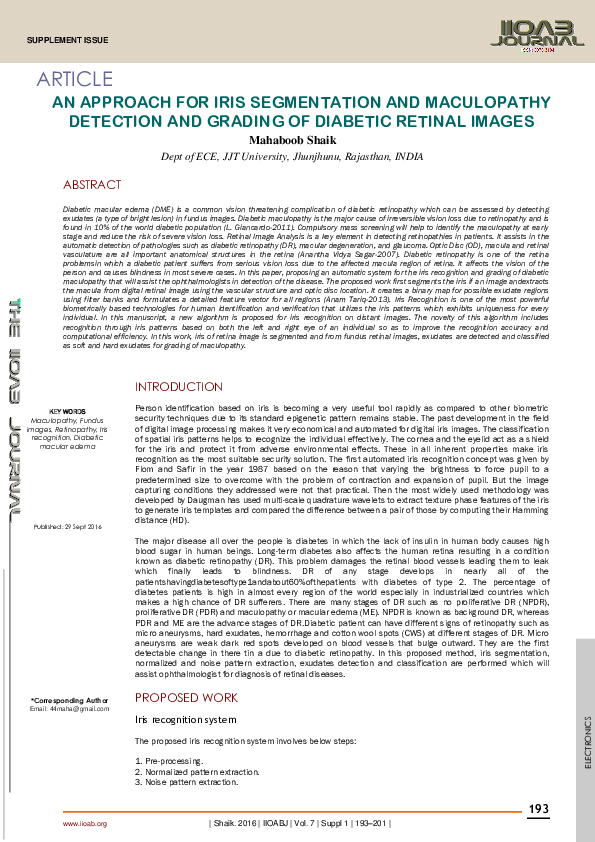 (PDF) An Approach for Iris Segmentation and Maculopathy Detection and Grading of Diabetic ...