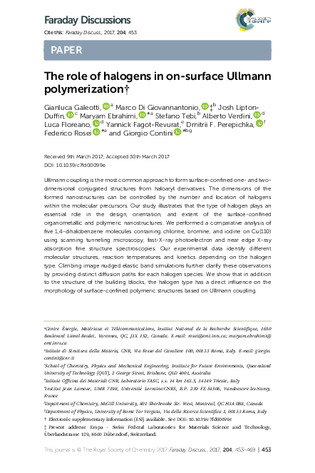 (PDF) The role of halogens in on-surface Ullmann polymerization