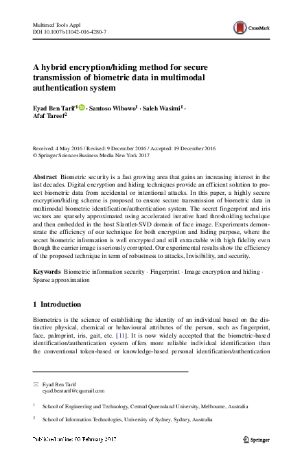 (PDF) A hybrid encryption/hiding method for secure transmission of biometric data in multimodal ...