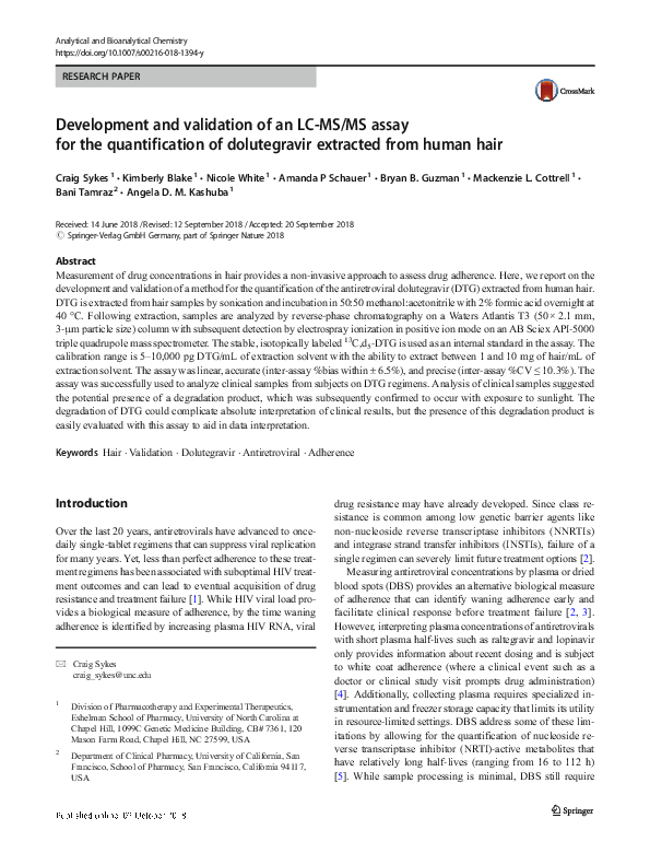 (PDF) Development and validation of an LC-MS/MS assay for the quantification of the trans ...