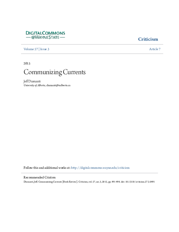 (PDF) Communizing Currents