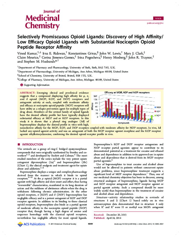 (PDF) Selectively Promiscuous Opioid Ligands: Discovery of High ...