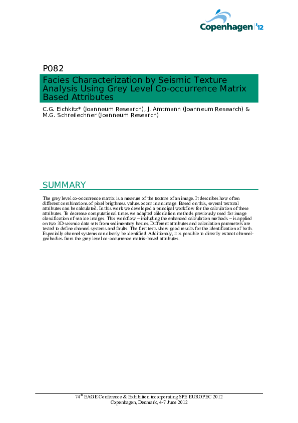 (PDF) Facies Characterization by Seismic Texture Analysis Using Grey Level Co-occurrence Matrix ...