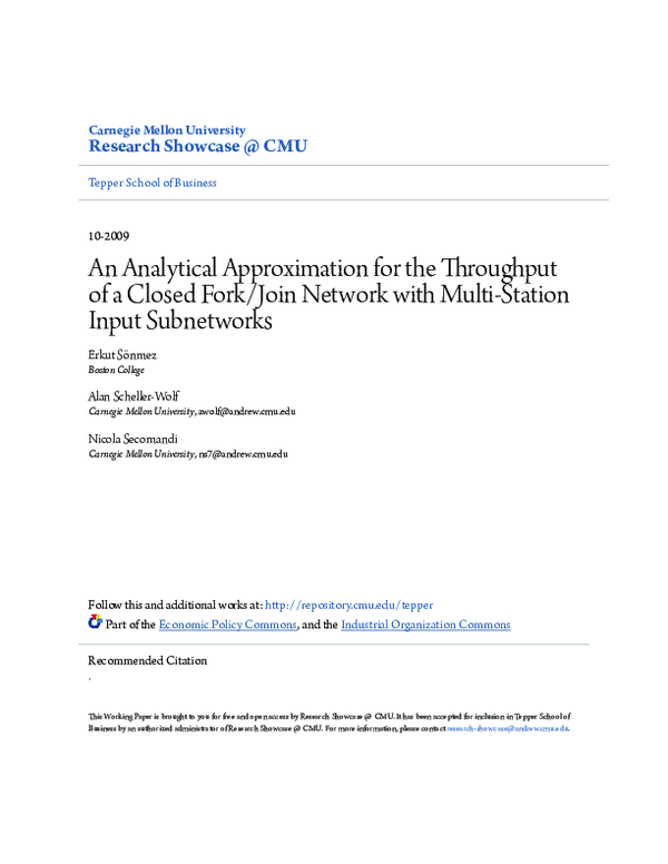 (PDF) An Analytical Approximation for the Throughput of a Closed Fork/Join Network with Multi ...