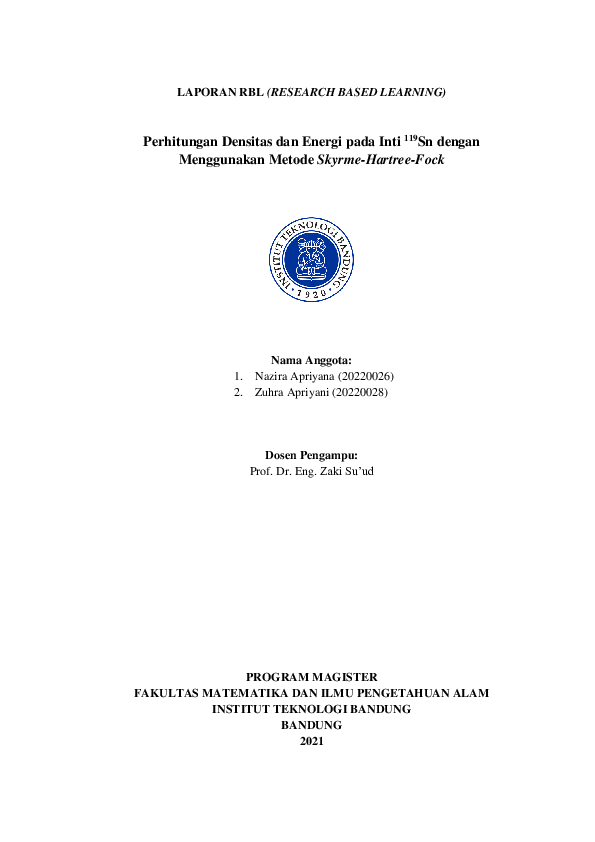 (PDF) Laporan RBL Fisika Nuklir Lanjut