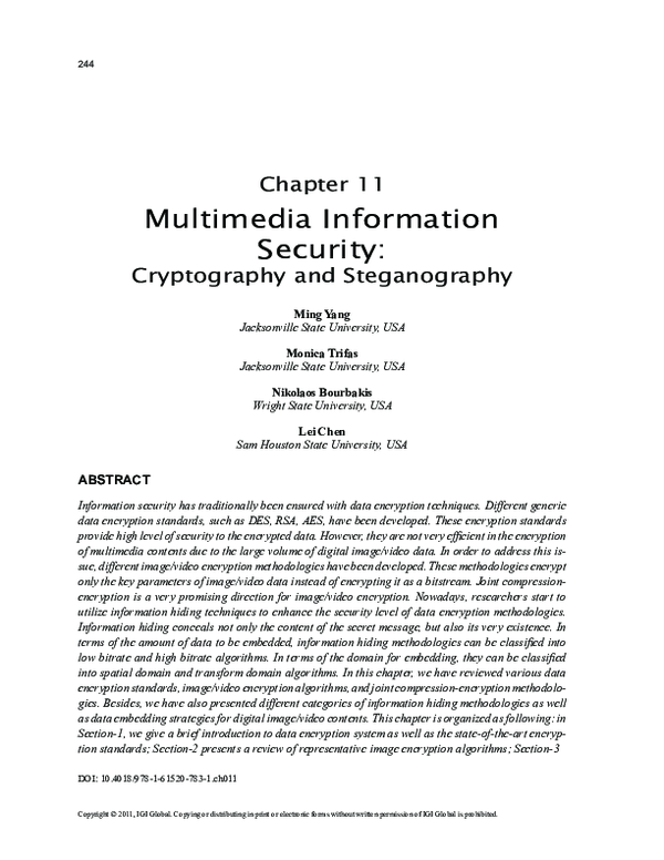 (PDF) Multimedia Information Security