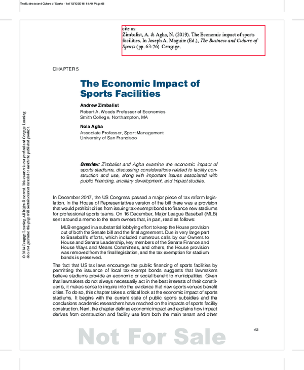 (PDF) The Economic Impact of Sports Facilities