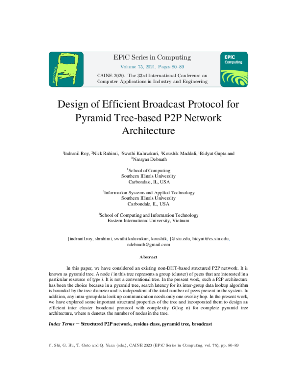 (PDF) Design of Efficient Broadcast Protocol for Pyramid Tree-based P2P Network Architecture