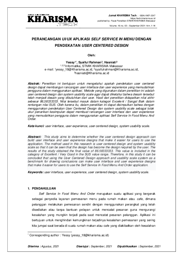 (PDF) Perancangan UI/UX Aplikasi Self Service in Menu dengan Pendekatan User Centered Design