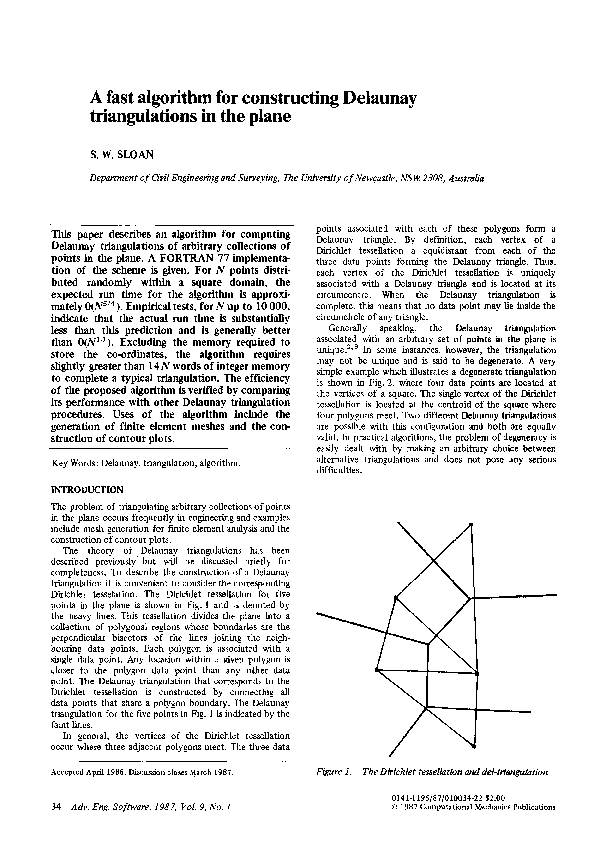 Pdf A Fast Algorithm For Constructing Delaunay Triangulations In The 6195