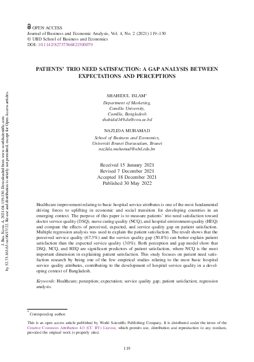 (PDF) Patients’ Trio Need Satisfaction: A Gap Analysis Between ...