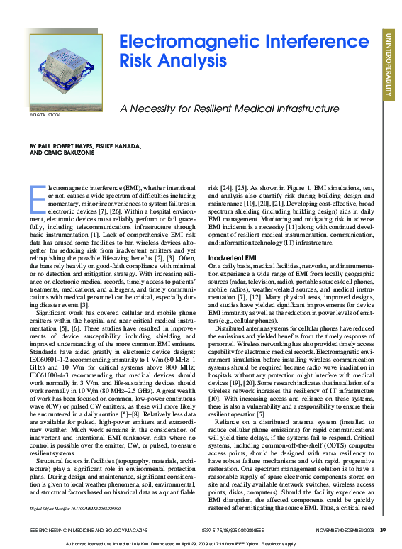 Pdf Electromagnetic Interference Risk Analysis Paul Robert Hayes