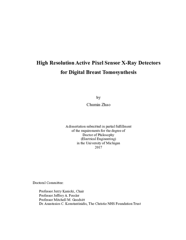 (PDF) High Resolution Active Pixel Sensor X-Ray Detectors for Digital ...