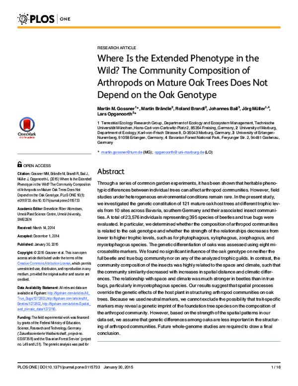 (PDF) Where is the extended phenotype in the wild? The community ...