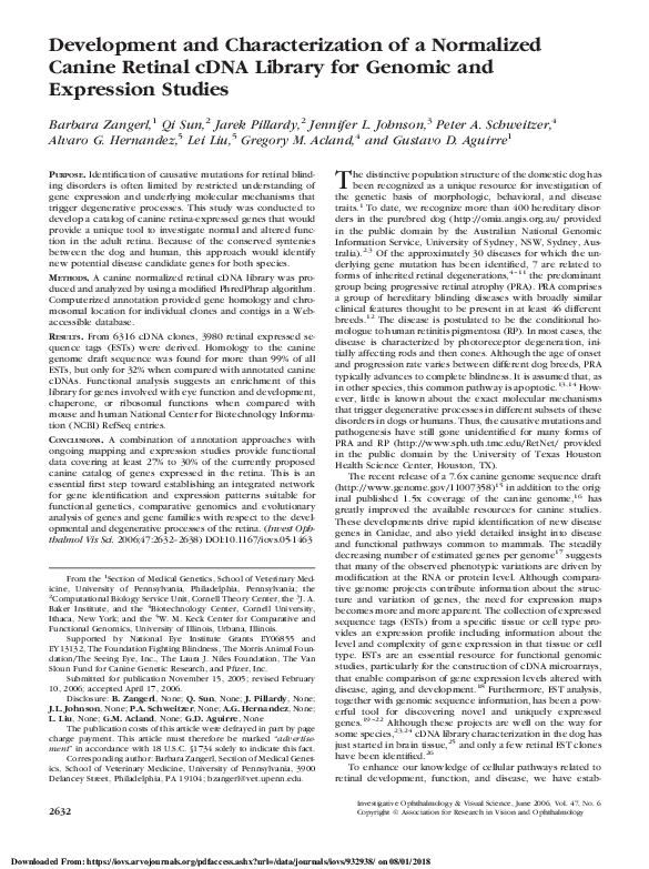 (PDF) Development and Characterization of a Normalized Canine Retinal ...