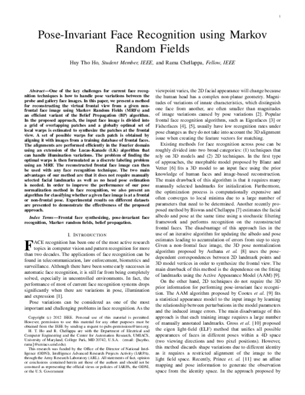 Pdf Pose Invariant Face Recognition Using Markov Random Fields Huy Ho
