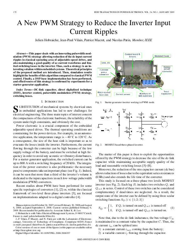 (PDF) A New PWM Strategy to Reduce the Inverter Input Current Ripples