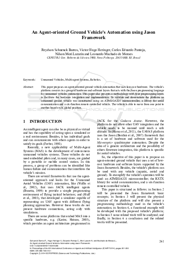 (PDF) An Agent-oriented Ground Vehicle's Automation using Jason Framework