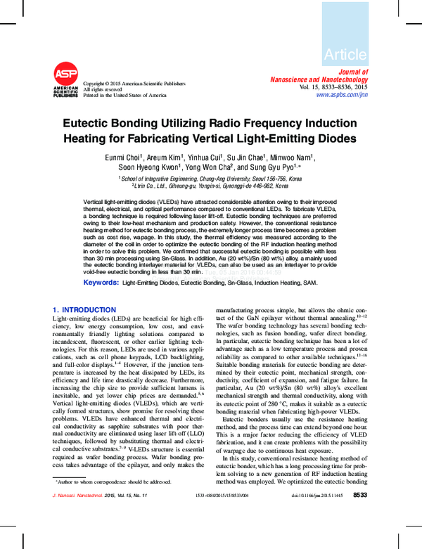 (PDF) Eutectic Bonding Utilizing Radio Frequency Induction Heating for Fabricating Vertical ...