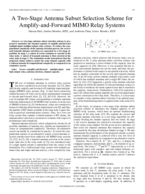(PDF) A Two-Stage Antenna Subset Selection Scheme for Amplify-and ...