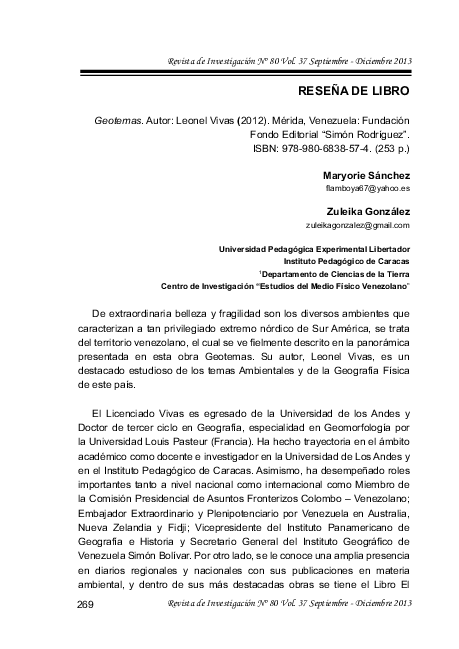 (PDF) Reseña De Libro