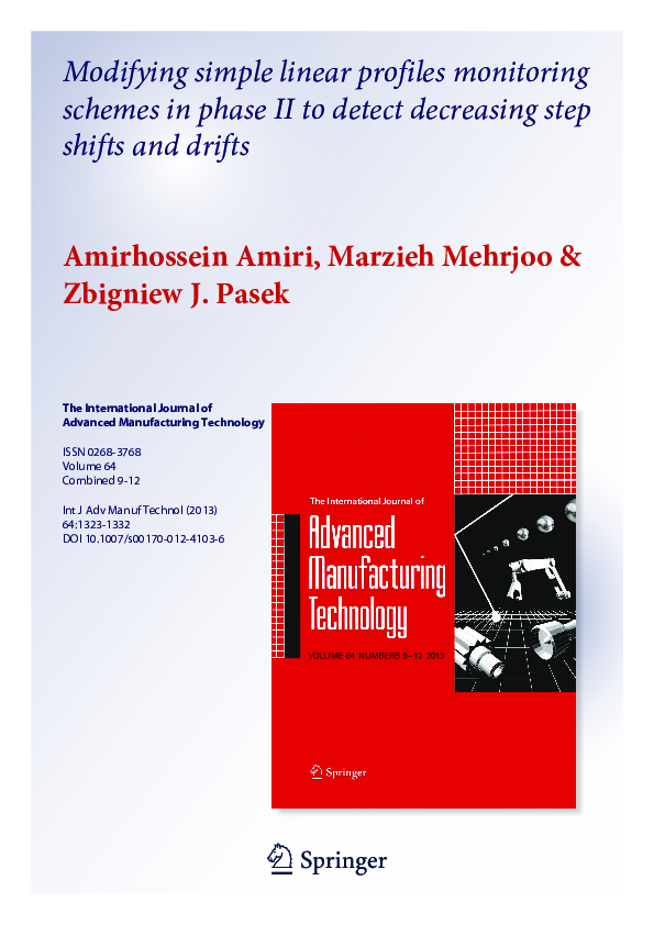 Pdf Modifying Simple Linear Profiles Monitoring Schemes In Phase Ii