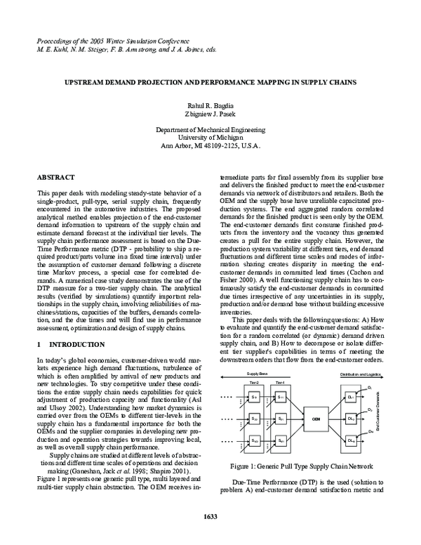 (PDF) Upstream Demand Projection and Performance Mapping in Supply Chains
