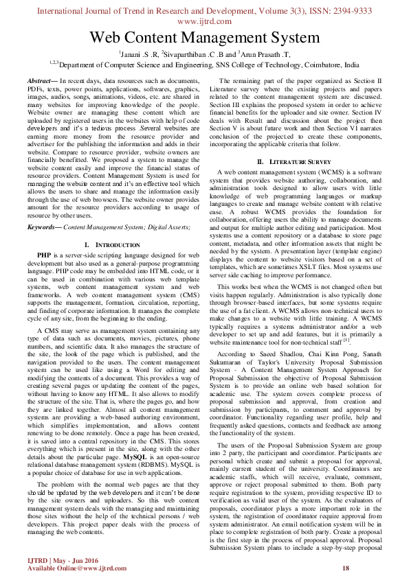 (PDF) Web Content Management System