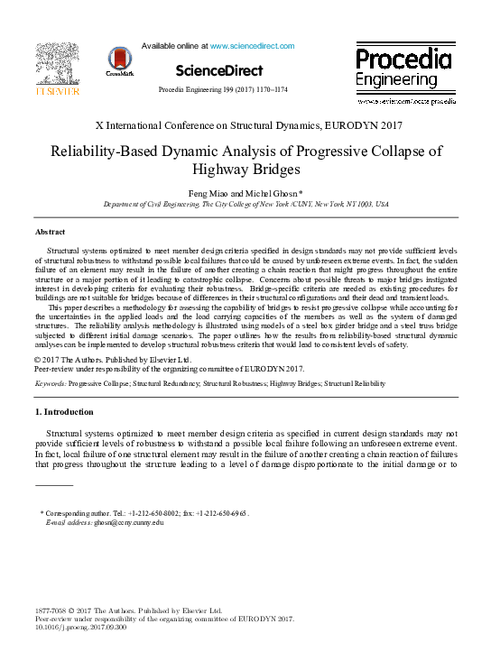 (PDF) Reliability-Based Dynamic Analysis of Progressive Collapse of ...