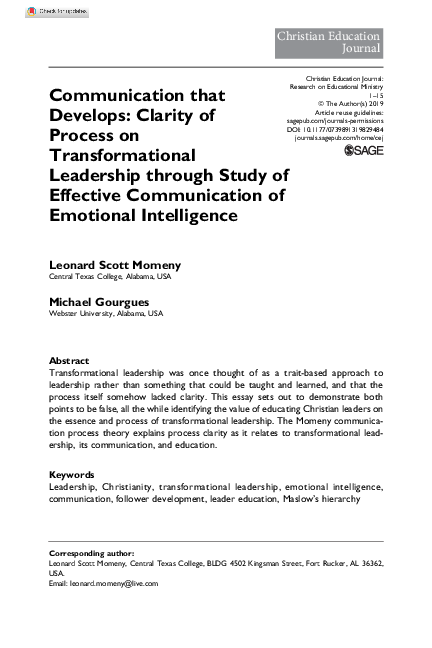 (PDF) Clarifying Transformational Leadership Communication