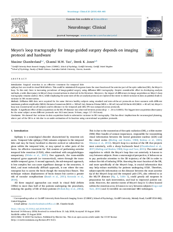 (PDF) Meyer's loop tractography for image-guided surgery depends on ...