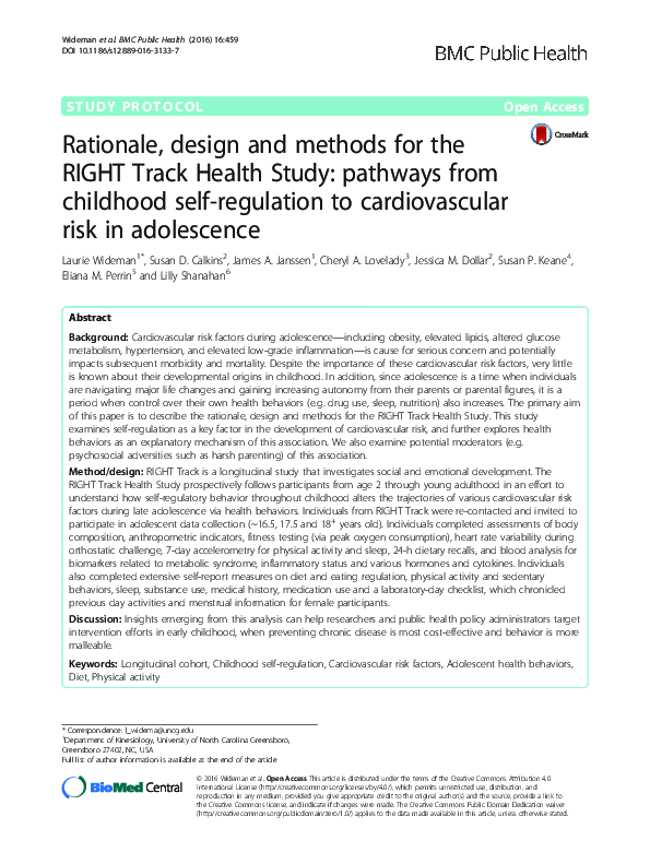 (PDF) Rationale, design and methods for the RIGHT Track Health Study ...