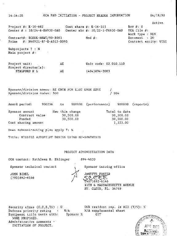 Pdf Missile Autopilot Design Using Mu Synthesis Harold Stalford