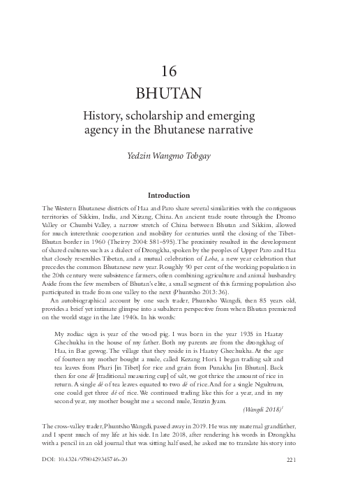 (PDF) Bhutan: History, scholarship and emerging agency in the Bhutanese ...