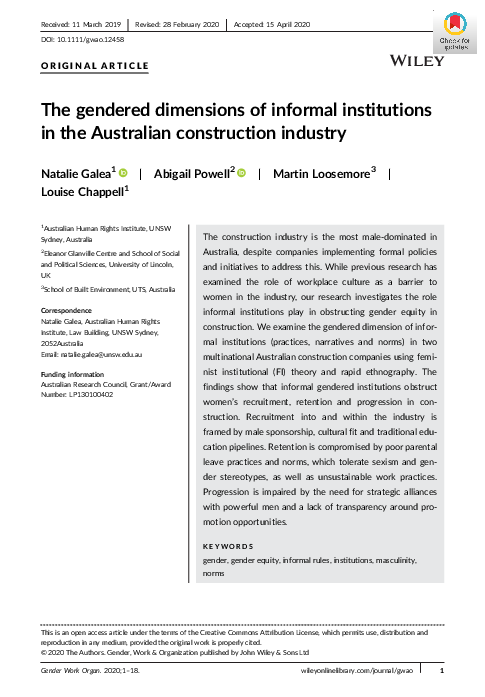 (PDF) The gendered dimensions of informal institutions in the ...