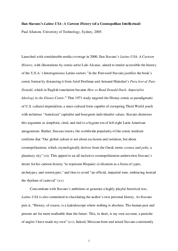 (PDF) Ilan Stavans's Latino USA: A Cartoon History (Of a Cosmopolitan ...