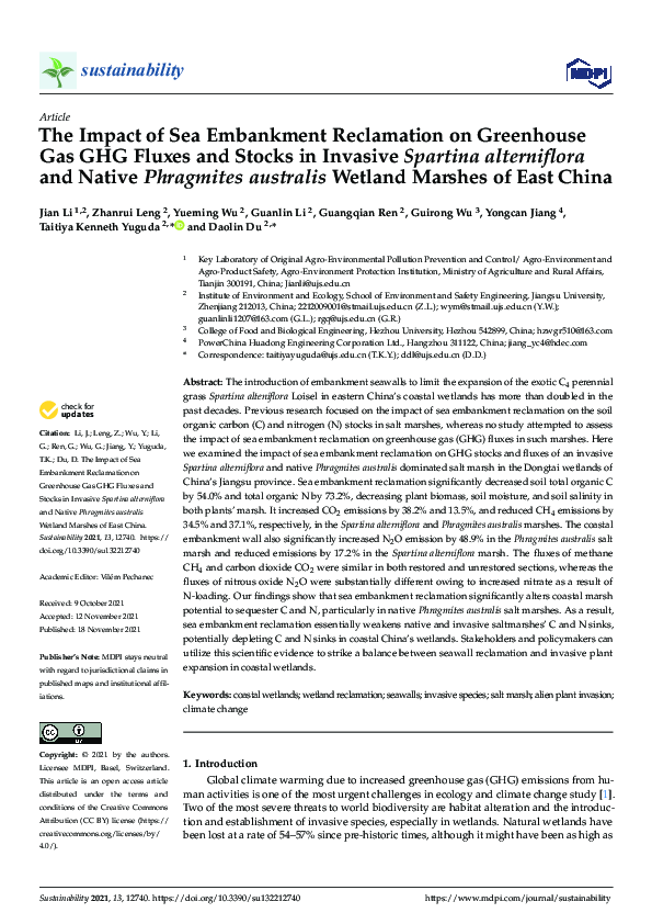 (PDF) The Impact of Sea Embankment Reclamation on Greenhouse Gas GHG ...